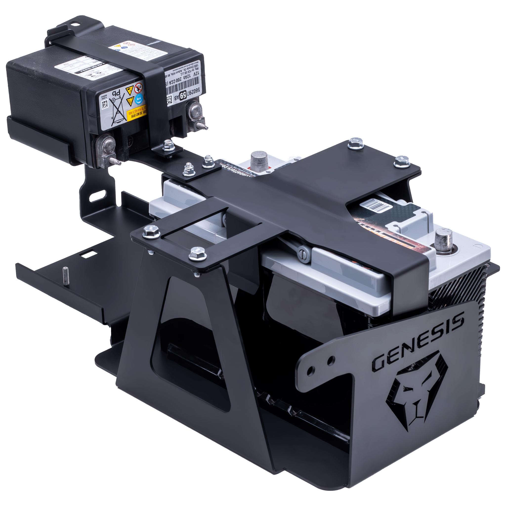 Genesis Offroad Stock Battery Relocation Kit for Gas Jeep Wrangler JL (2018-2025) & Gladiator JT ...