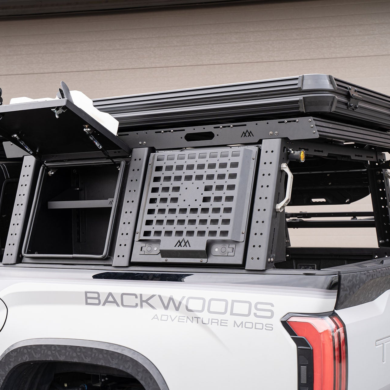 Backwoods Adventure Mods Aluminum Bed Rack Storage Box for Tundra ...