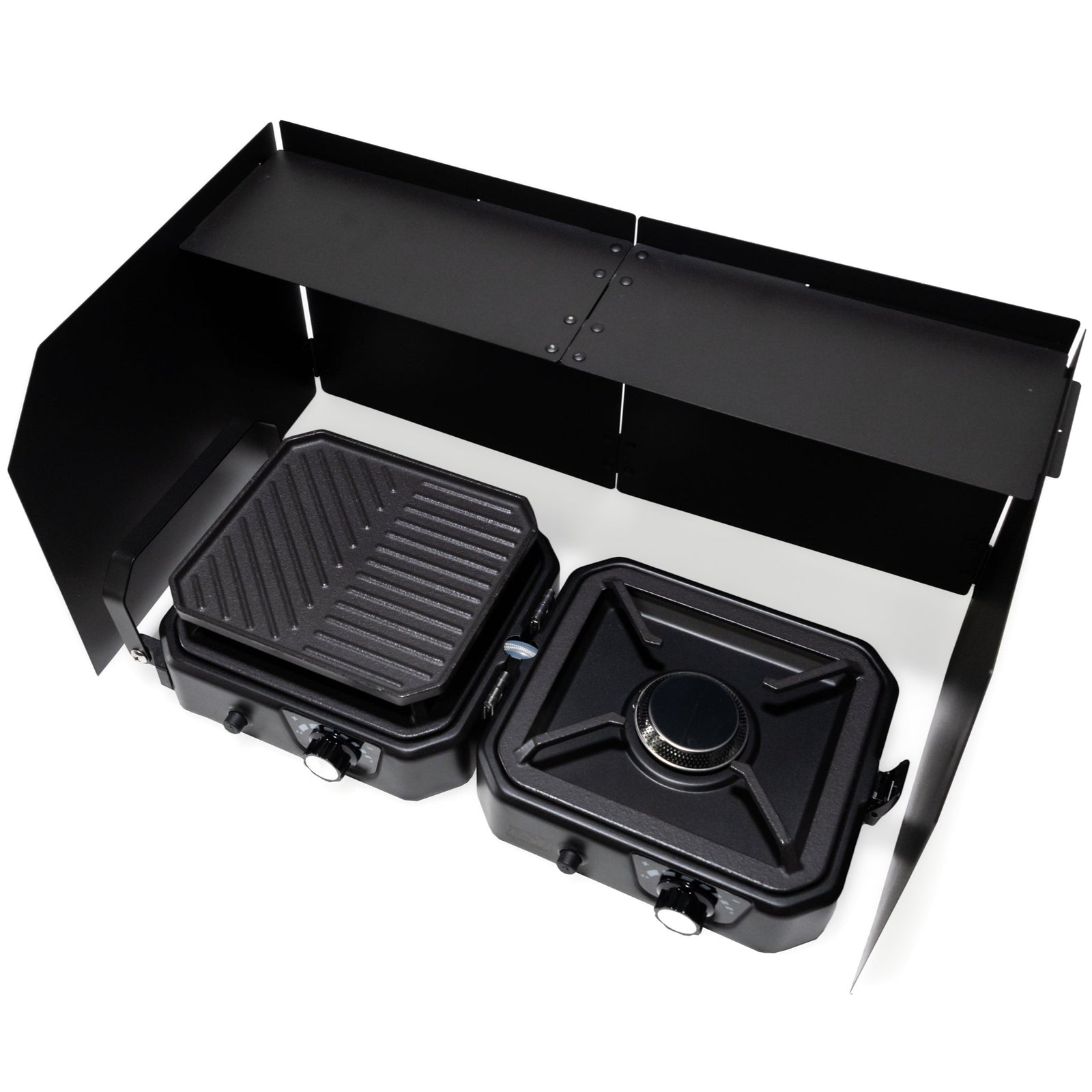FSR Portable 2 Burner Camp Stove & Wind Screen
