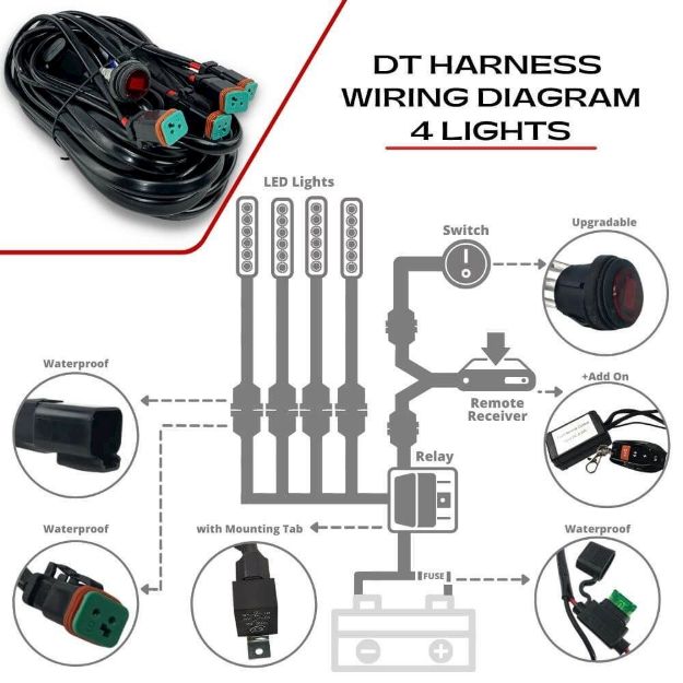 Extreme LED Harness to Control 4 Lights (DT) | Aspire Auto Accessories